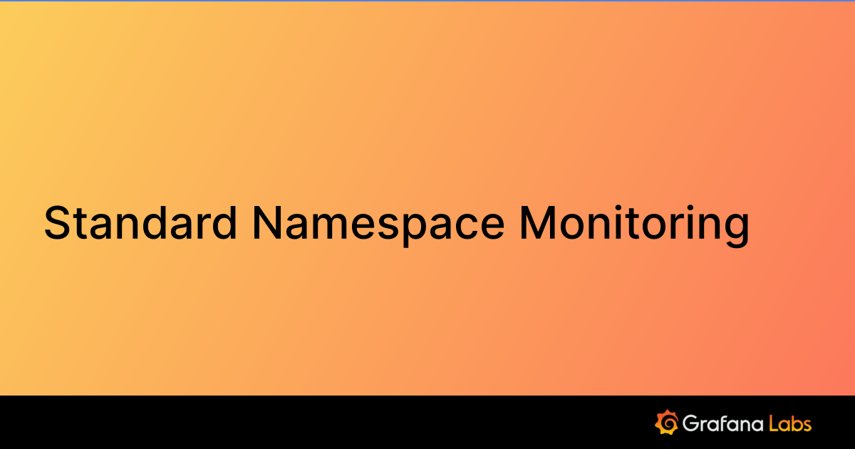 Standard Namespace Monitoring | Grafana Labs