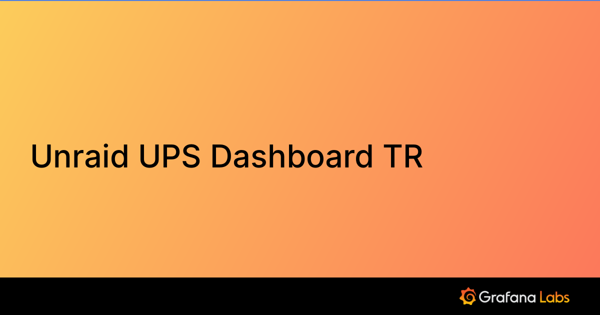 Unraid UPS Dashboard TR | Grafana Labs