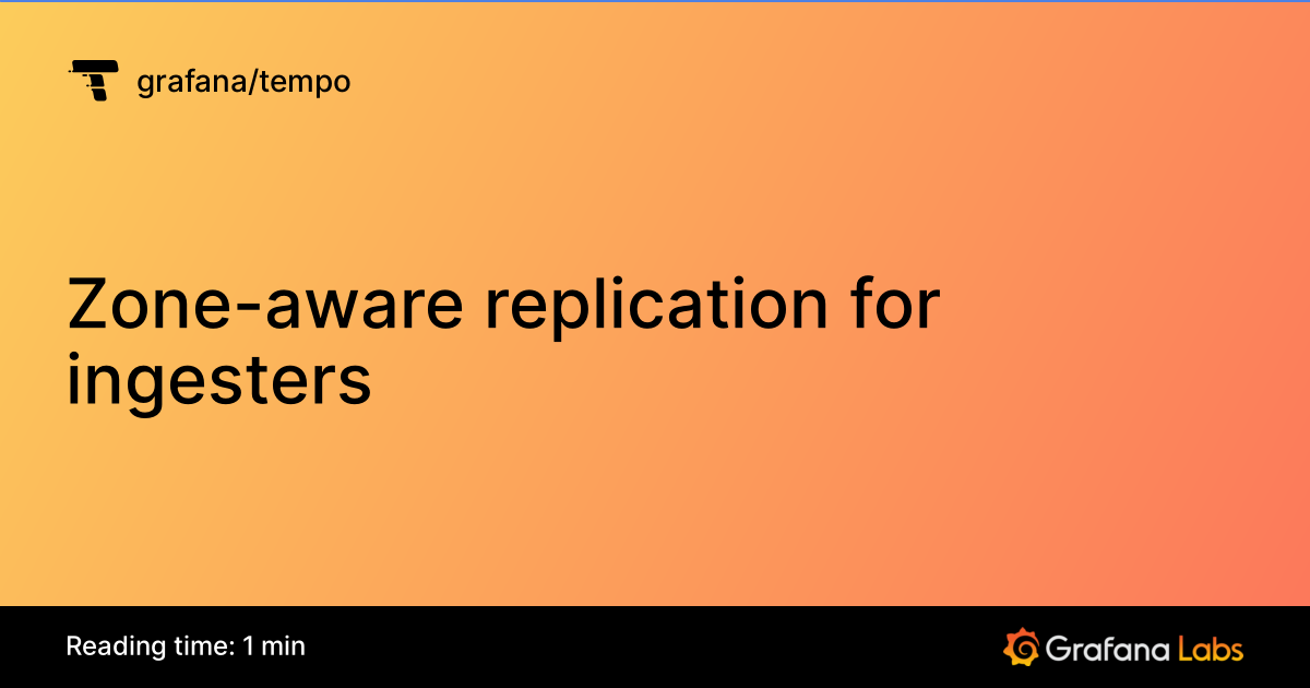 Zone-aware replication for ingesters | Grafana Tempo documentation