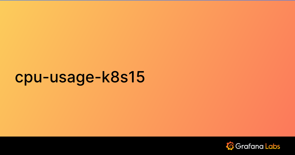 cpu-usage-k8s15 | Grafana Labs