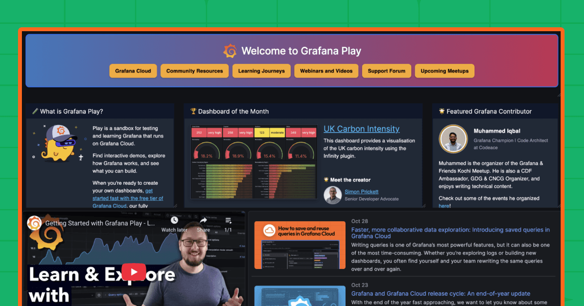 Grafana Play updates: A redesigned homepage to celebrate our community ...
