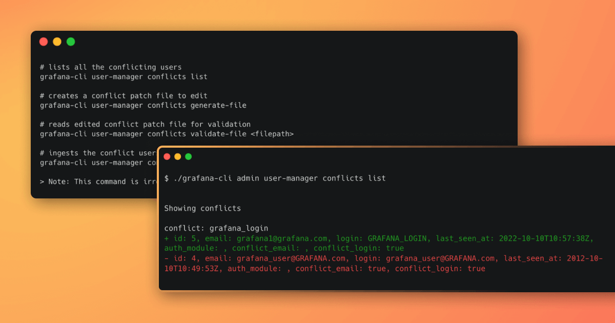 Guide To Using The New Grafana Cli User Identity Conflict Tool In Grafana 93 Grafana Labs