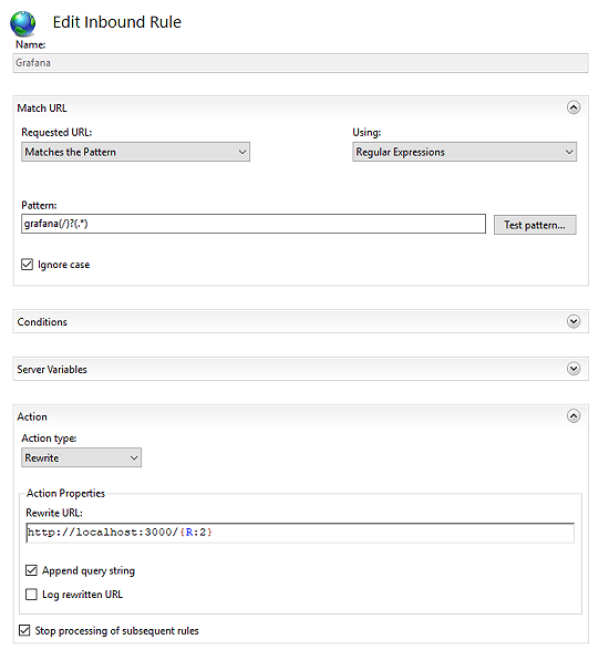 Use IIS with URL Rewrite as a reverse proxy | Grafana Labs
