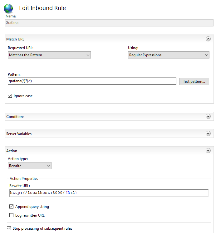 Use IIS with URL Rewrite as a reverse proxy | Grafana Labs